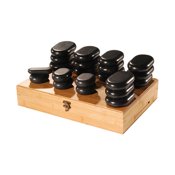 Hot Stone sæt (basalt) (21 sten) – AcupunctureShop